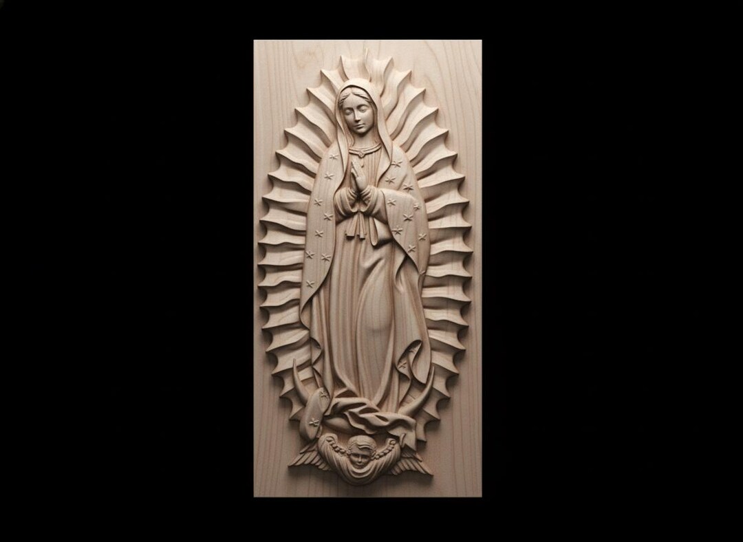 Virgin of Guadalupe "guadalupana" STL File 3D Engraved CNC Router 003D ...