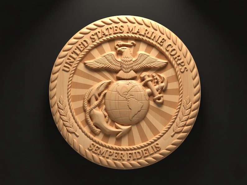 U.S. Marine Corps Emblem STL File for CNC Router Engraving and Carving ...