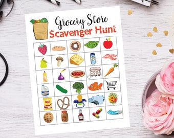 Grocery Store Scavenger Hunt Printable, Printable Scavenger Hunt, Kids ...