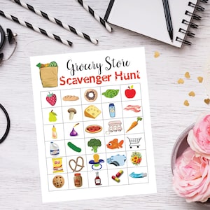 Printable Grocery Store Scavenger Hunt Game, Printable Grocery Store ...