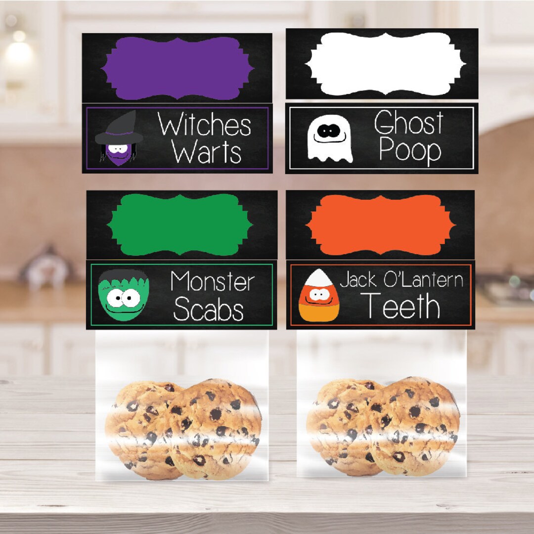 Printable Kids Halloween Bag Topper, Ghost Poop, Jack O'lantern Teeth ...