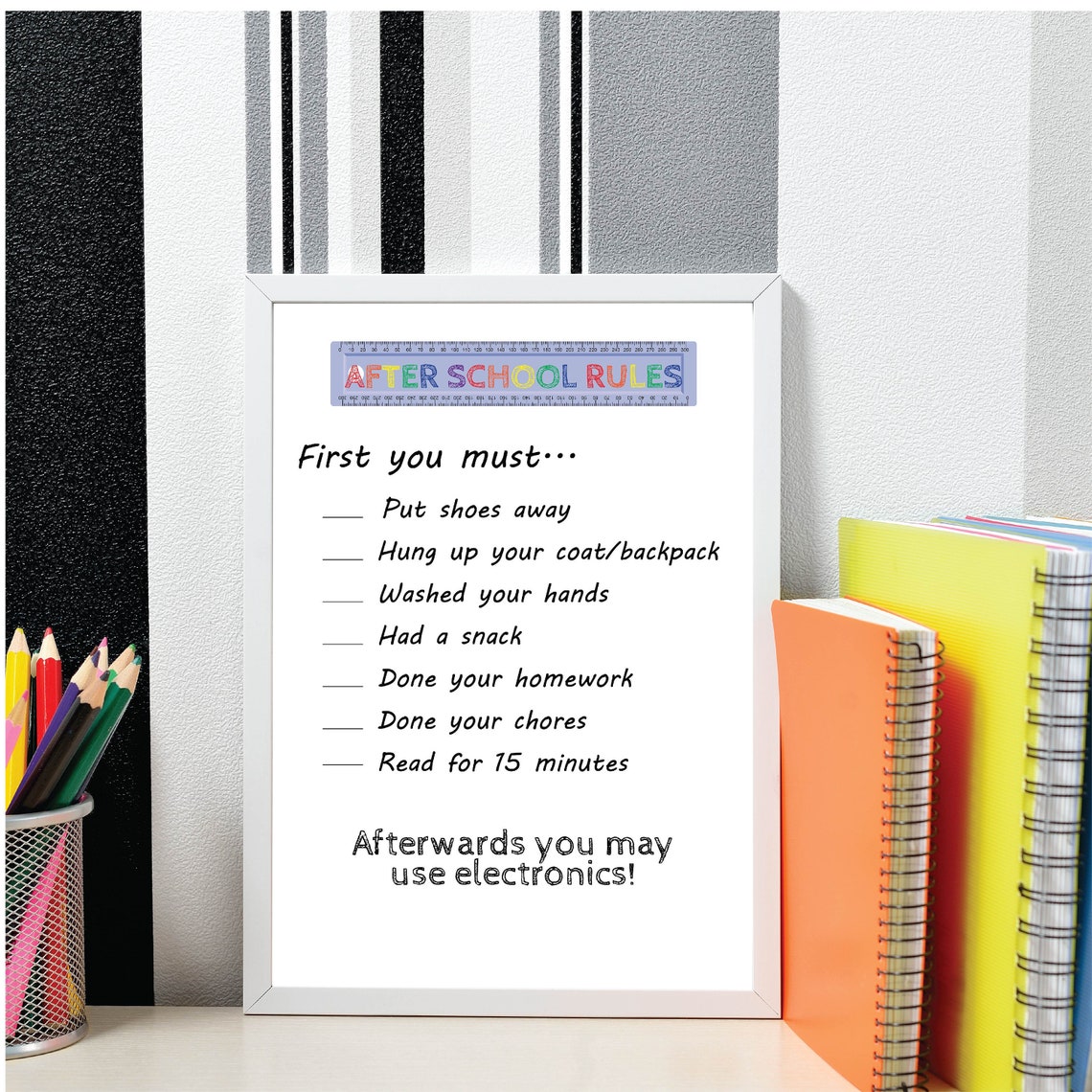Editable After School Rules Printable, After School Rules Checklist ...