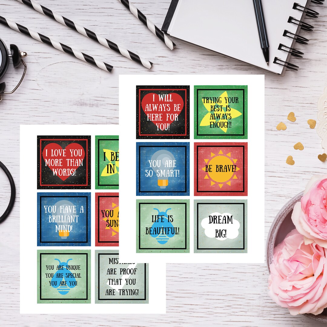 Printable Lunch Box Notes, Inspirational Lunch Box Quotes, Lunch Box ...