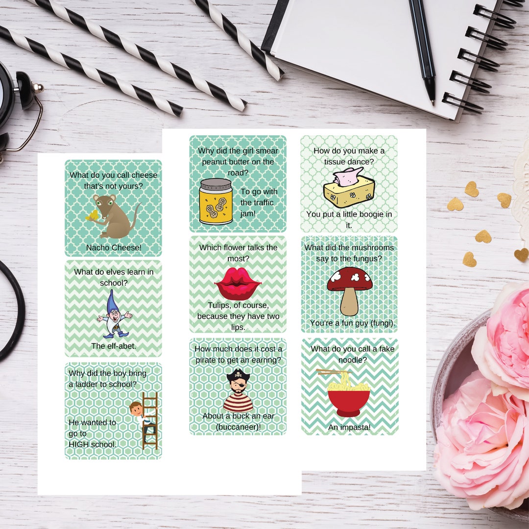 12 Printable Lunch Box Notes for Kids, Lunch Box Notes, Lunch Box Jokes ...