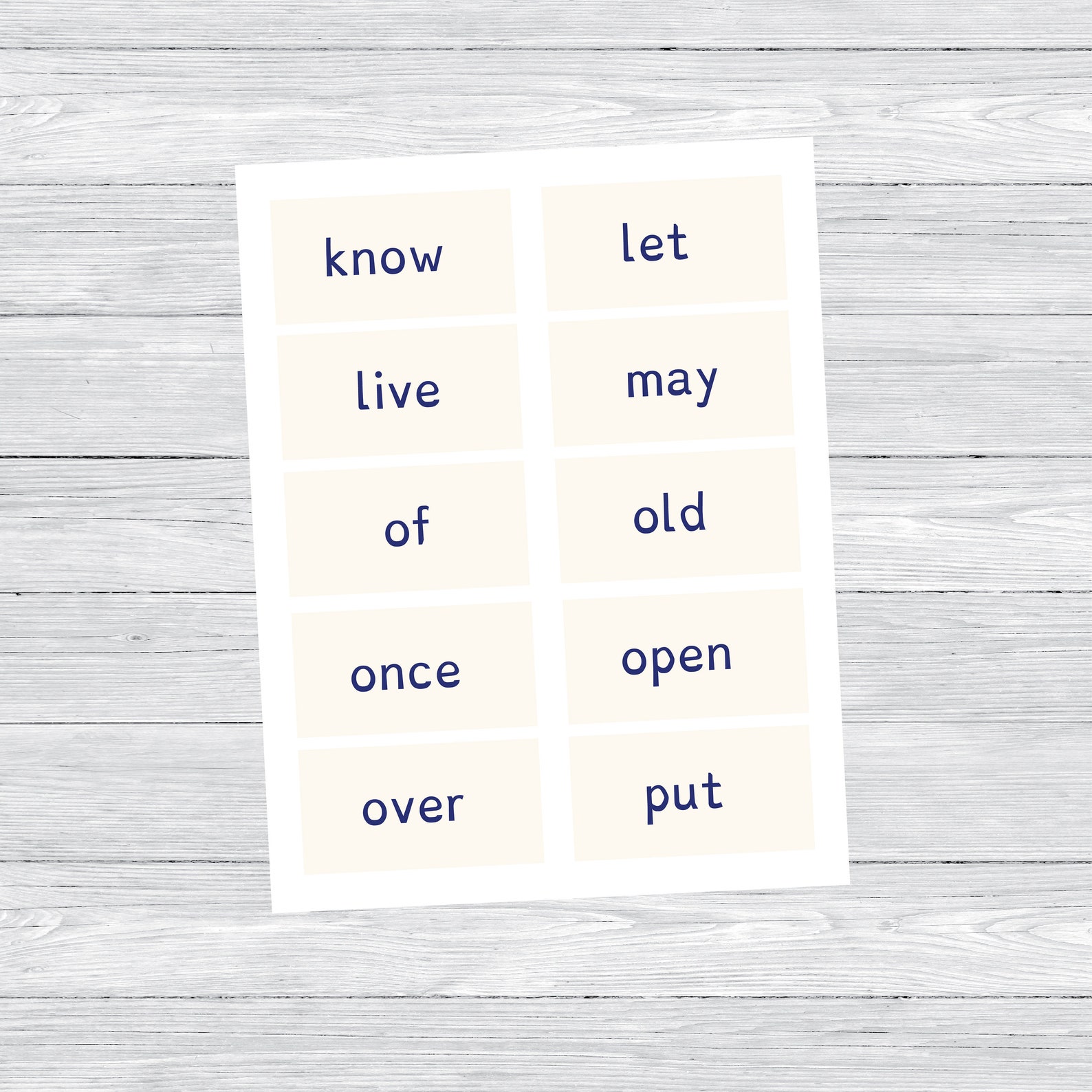 41 Printable Pre-primer Sight Word Dyslexia Flash Cards - Etsy