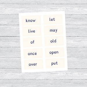 41 Printable Pre-primer Sight Word Dyslexia Flash Cards, Dyslexic Flash ...