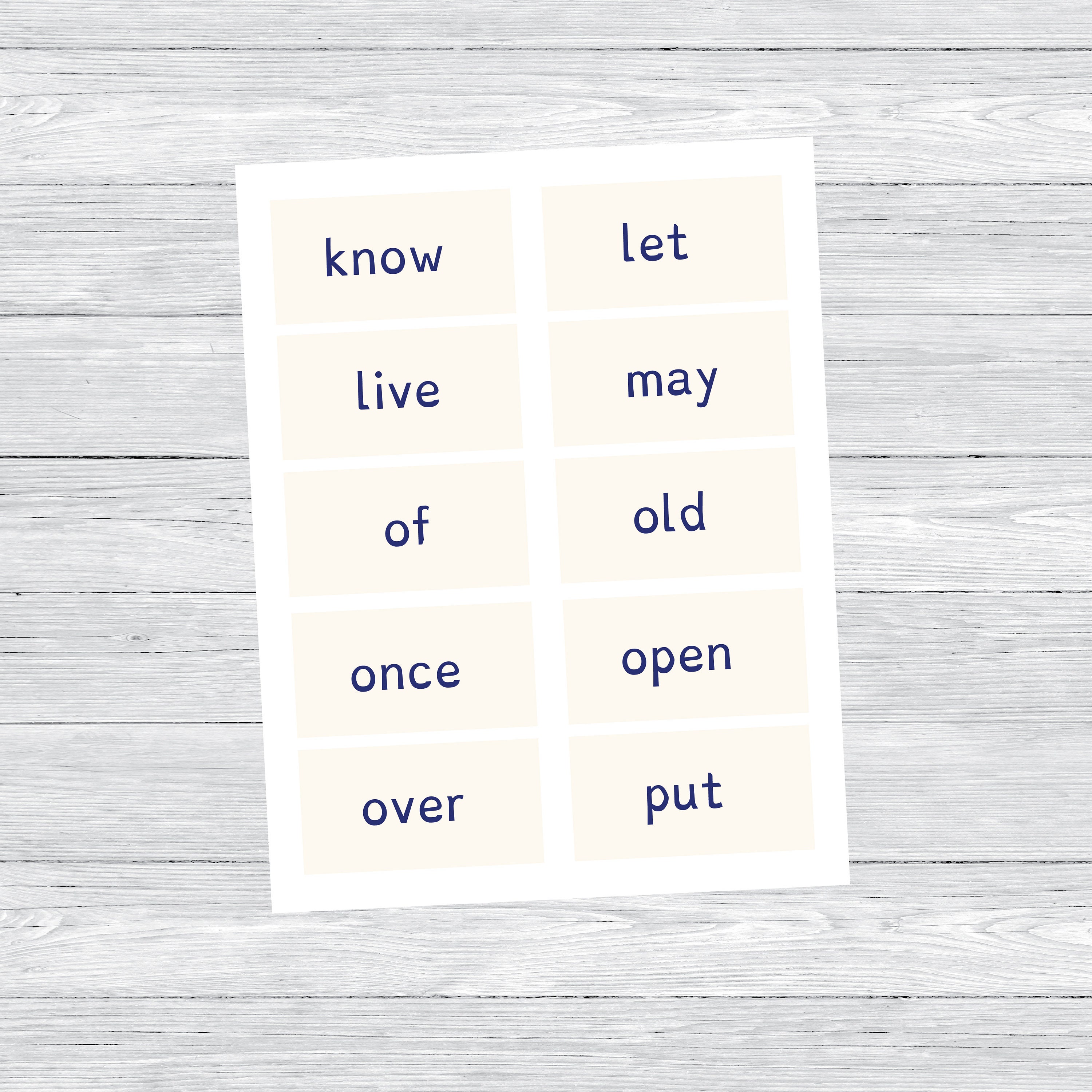 41 Printable Pre-primer Sight Word Dyslexia Flash Cards, Dyslexic Flash ...