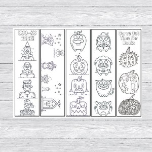 Halloween Bookmark, Coloring Bookmark, Halloween Coloring, Printable ...