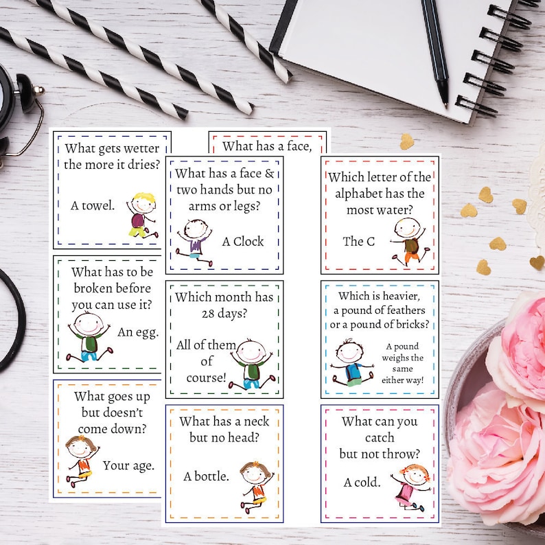 Printable Lunch Box Notes Riddles Lunch Box Quotes Lunch Box - Etsy