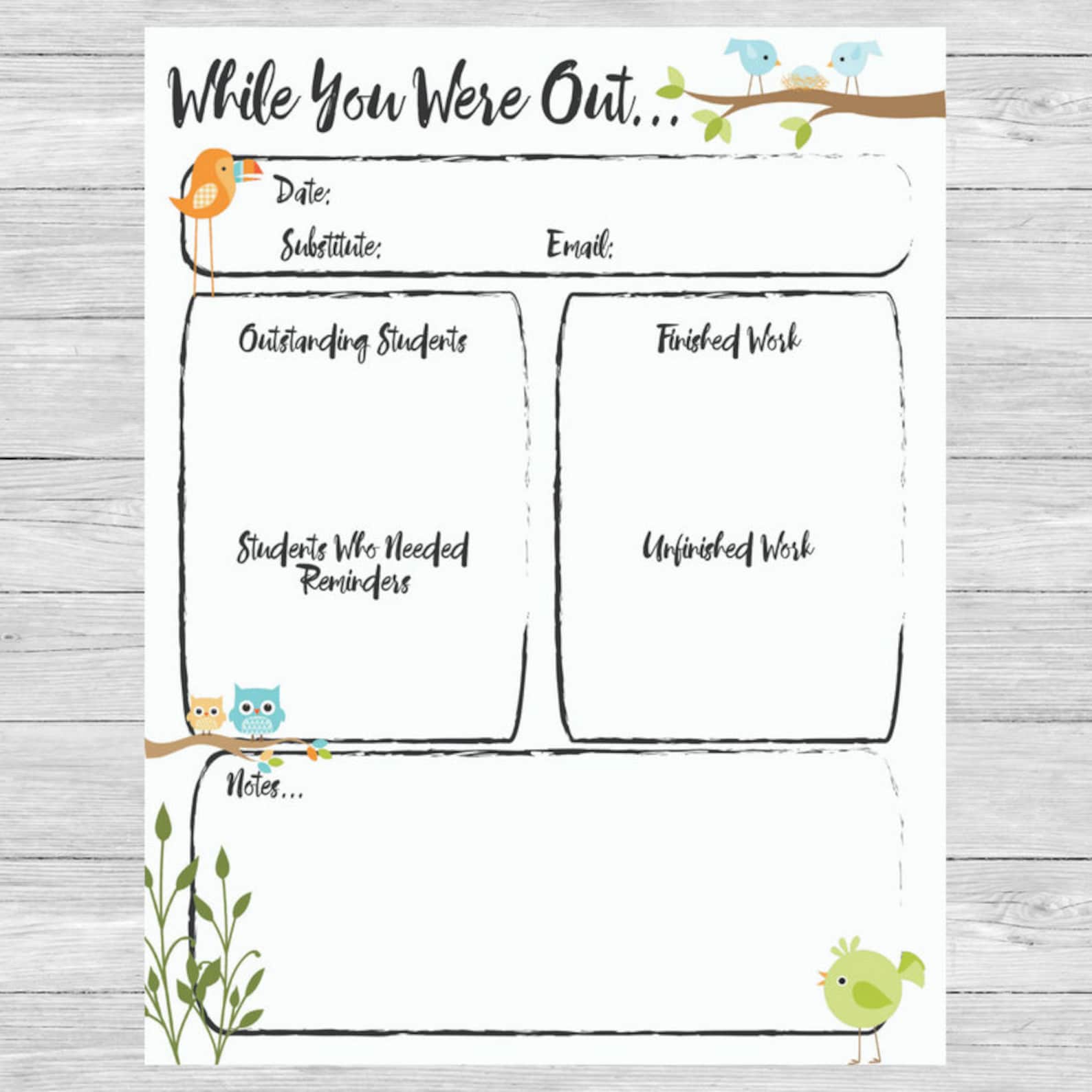 Substitute Teacher, Substitute Teacher Printables, Substitute Teacher ...