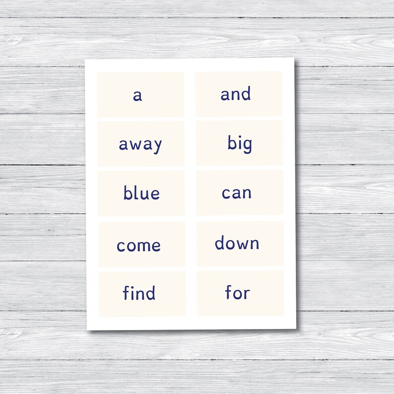 40 Printable Pre-primer Sight Word Dyslexia Flash Cards | Etsy