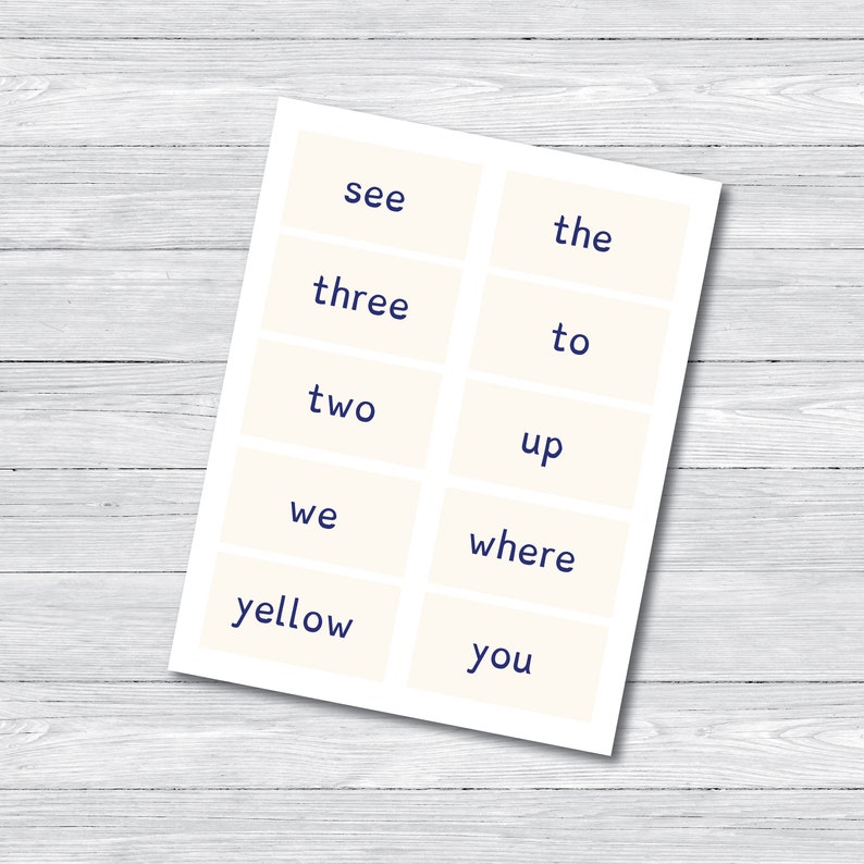 40 Printable Pre-primer Sight Word Dyslexia Flash Cards | Etsy
