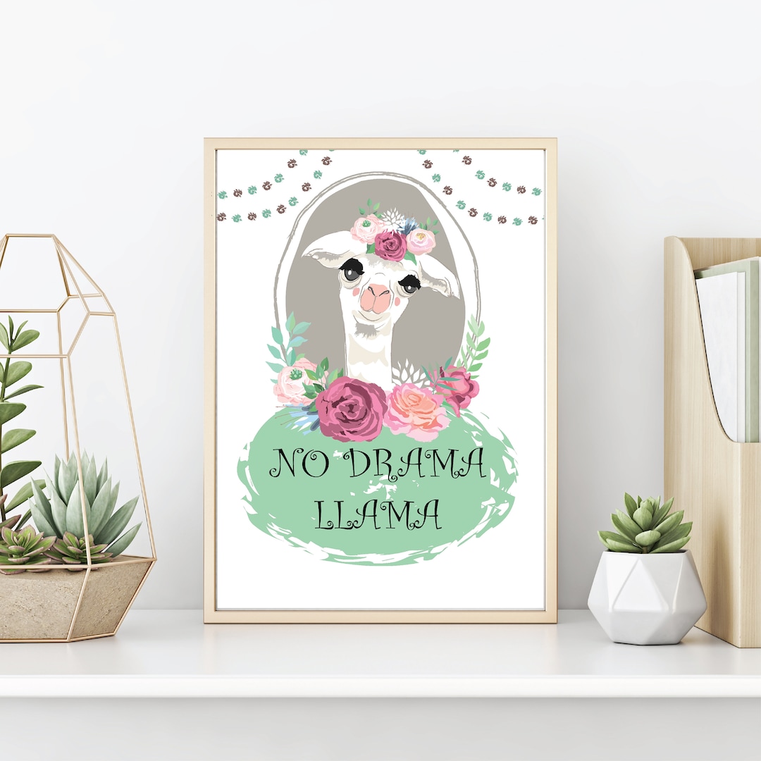 Digital Download No Drama Llama, Printable No Drama Llama Wall Art ...