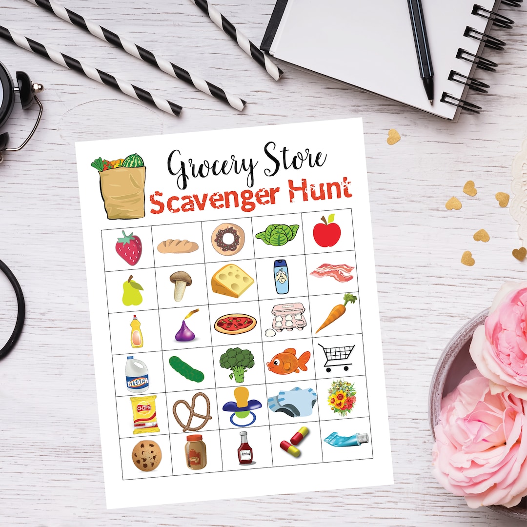 Printable Grocery Store Scavenger Hunt Game, Printable Grocery Store ...