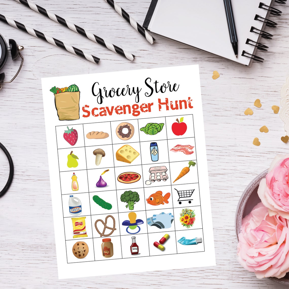 Printable Grocery Store Scavenger Hunt Game, Printable Grocery Store ...