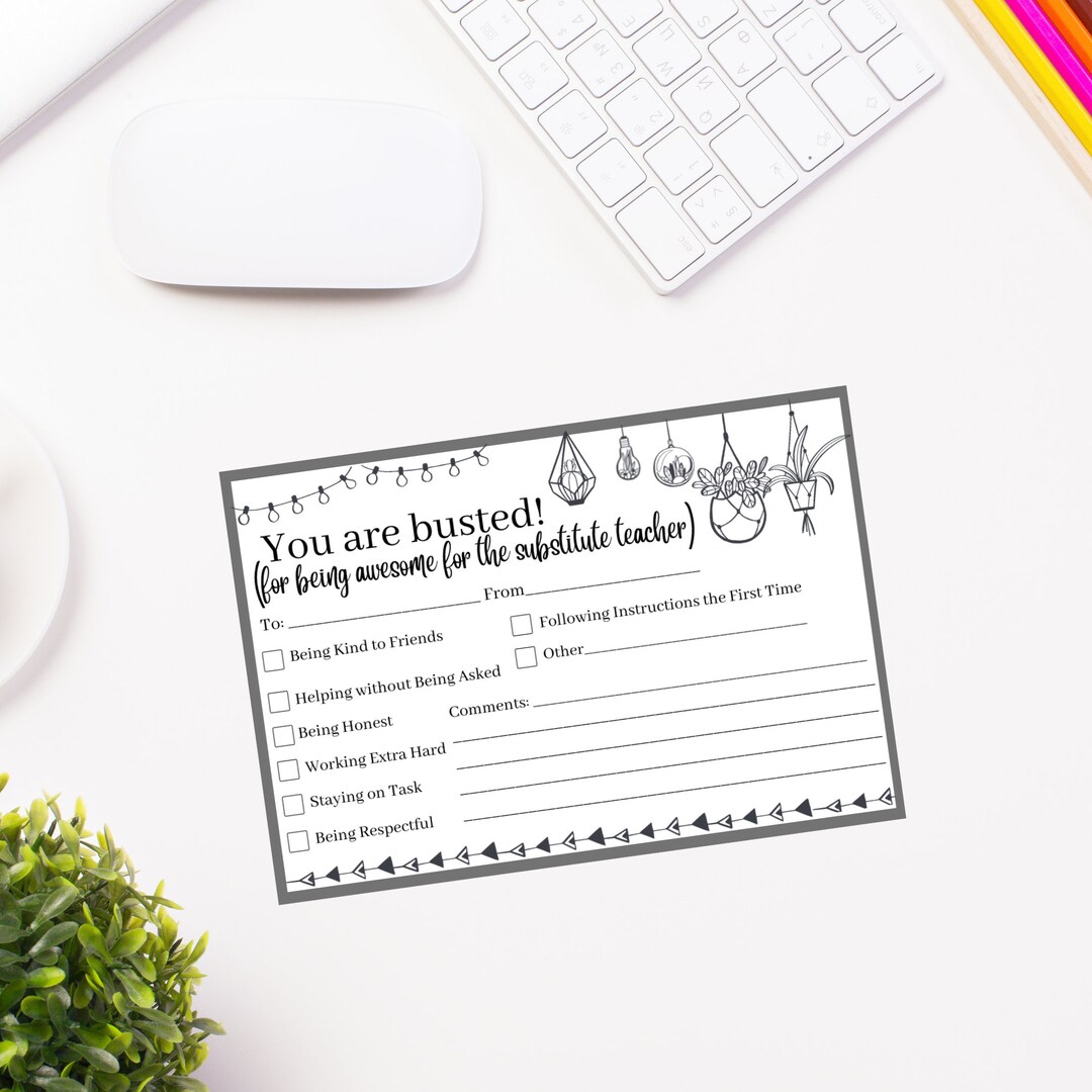 Substitute Teacher Note, Teacher Mail, Note From the Teacher, Teacher ...