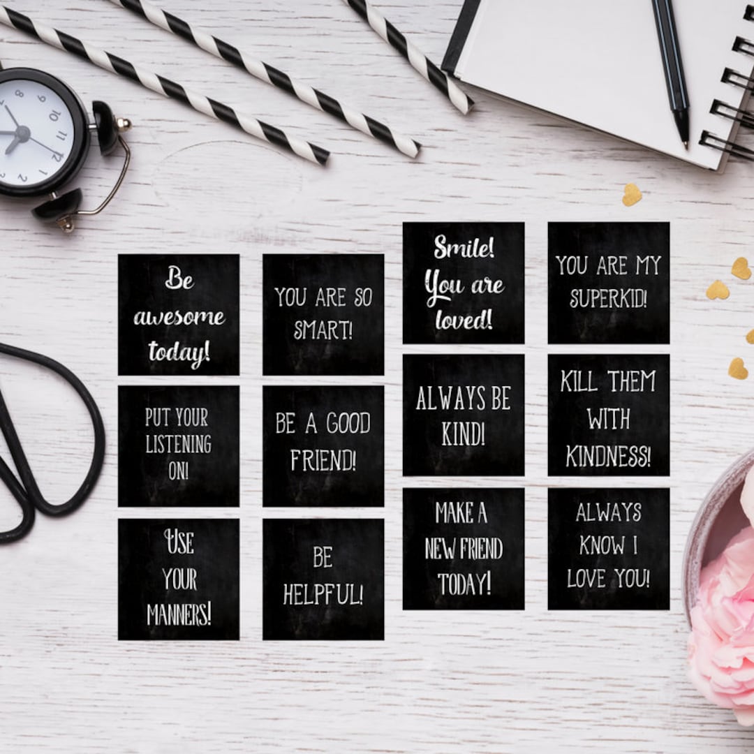 Printable Lunch Box Notes, Inspirational Lunch Box Notes, Funny Lunch ...