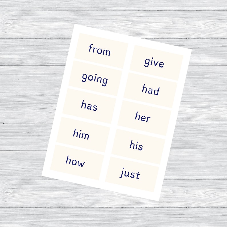 41 Printable Pre-primer Sight Word Dyslexia Flash Cards, Dyslexic Flash ...