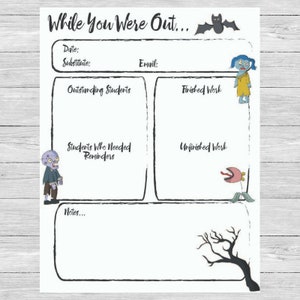 Substitute Teacher Printables, While You Were Out, Substitute Teacher ...
