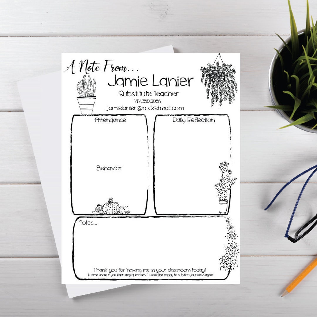 Editable Personalized Substitute Teacher Printables, While You Were Out ...