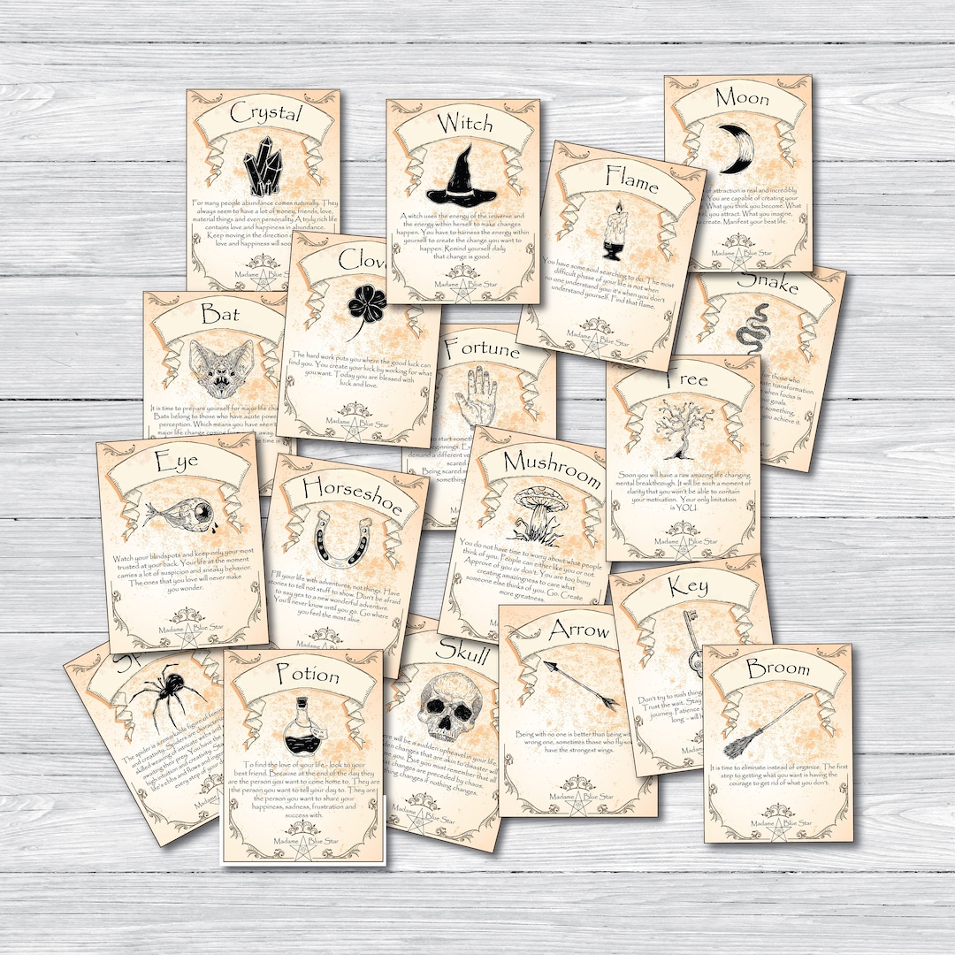 Printable Tarot Cards, Printable Oracle Cards, Halloween Tarot Cards ...