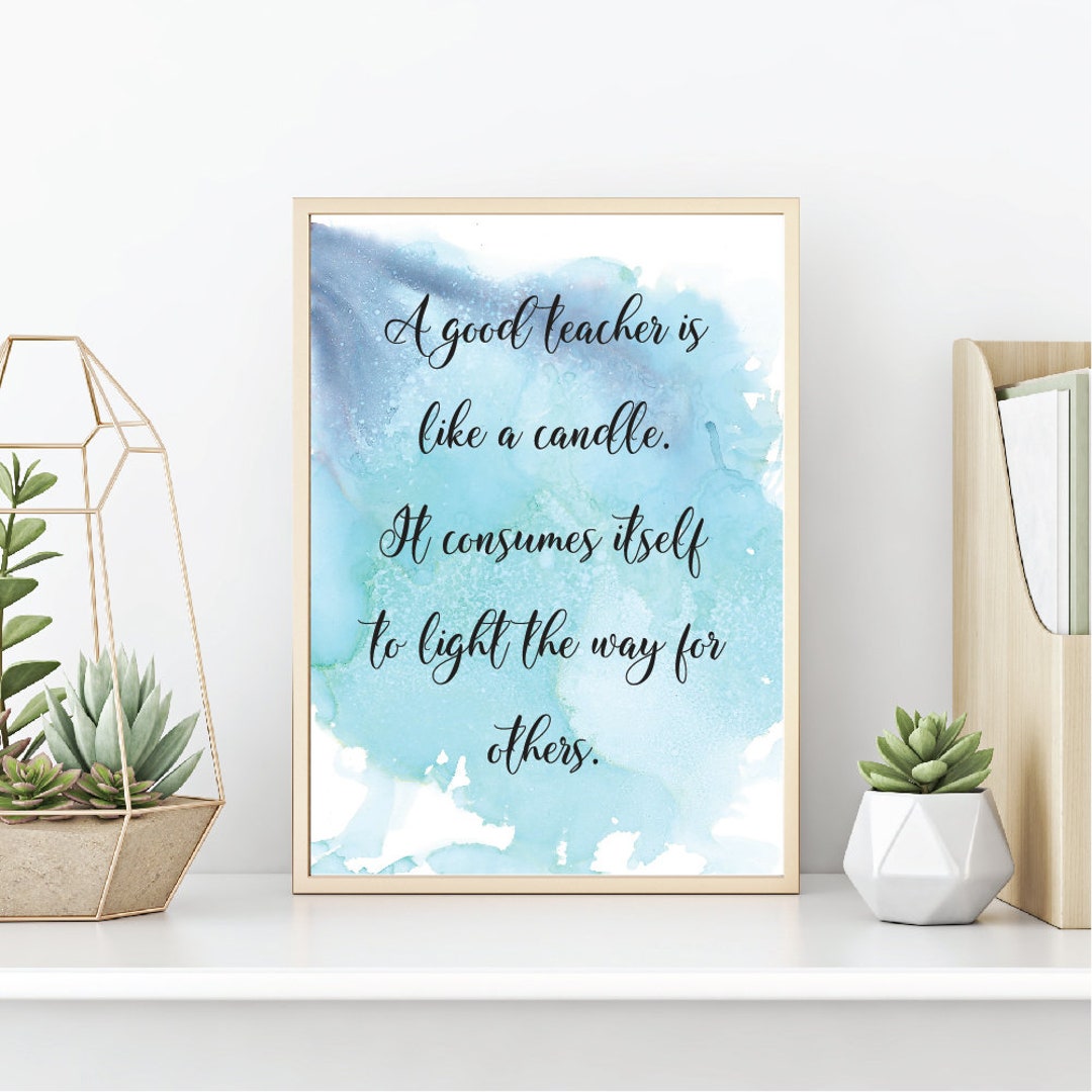 Teacher Gift Ideas, Education Quote, Watercolor Painting, Inspirational ...