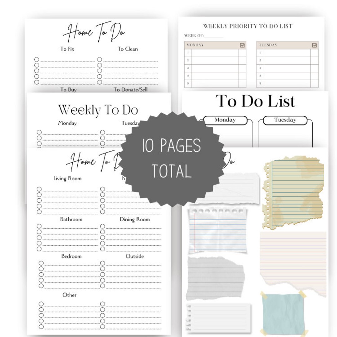 To Do List Printable BUNDLE, ADHD Daily Planner, Productivity, Priority ...