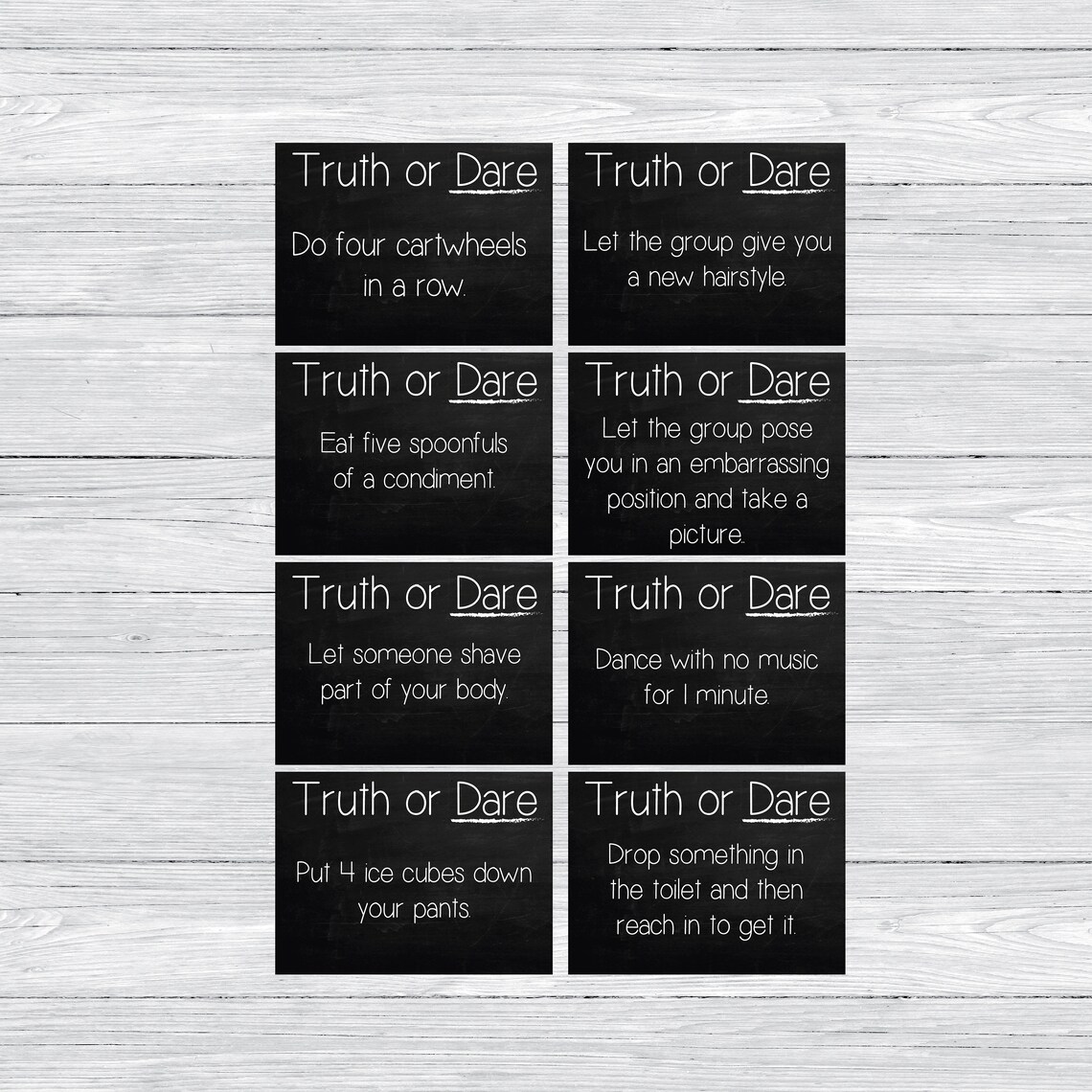 48 Printable Truth or Dare Cards, Truth or Dare Party Cards, Printable ...