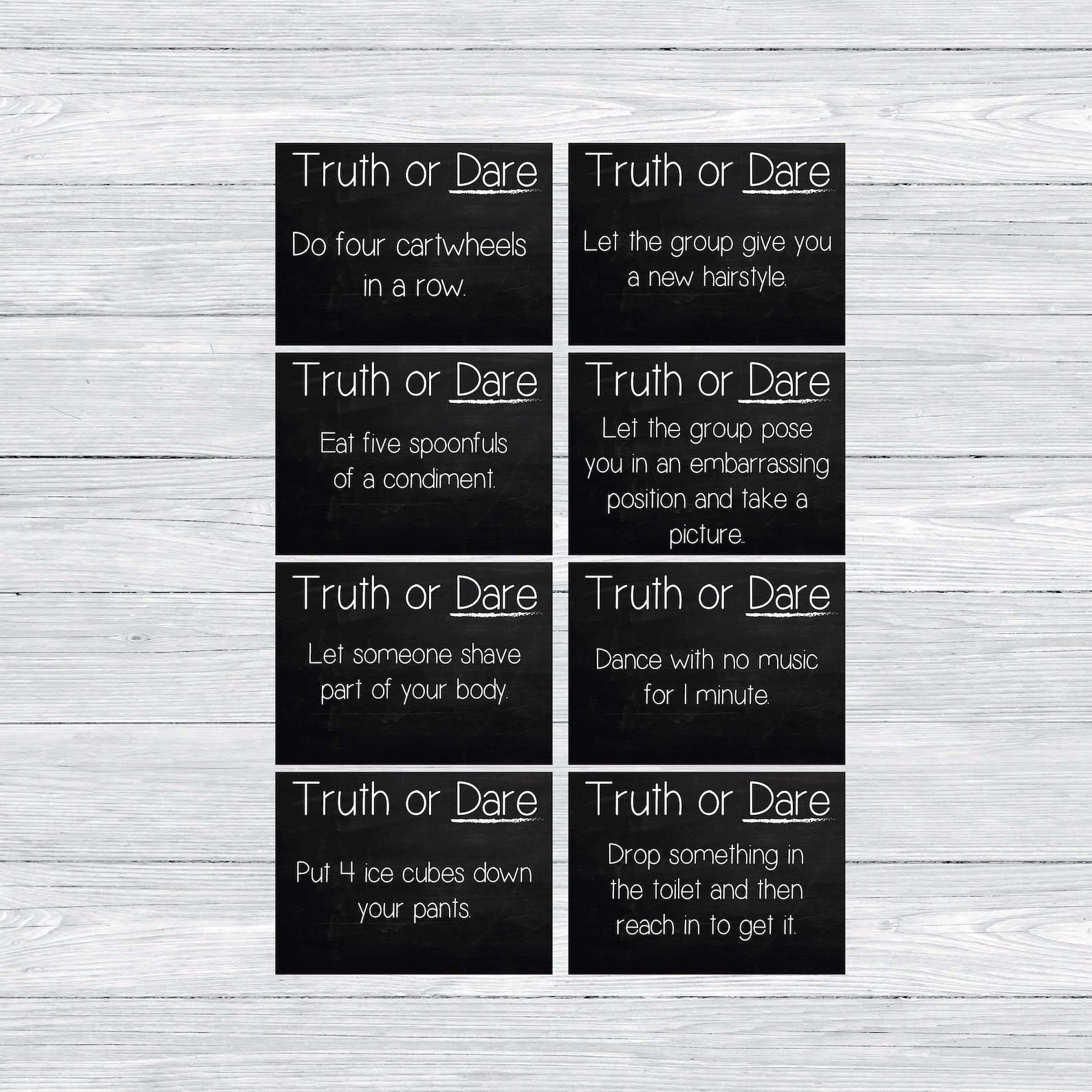 48 Printable Truth or Dare Cards, Truth or Dare Party Cards, Printable ...