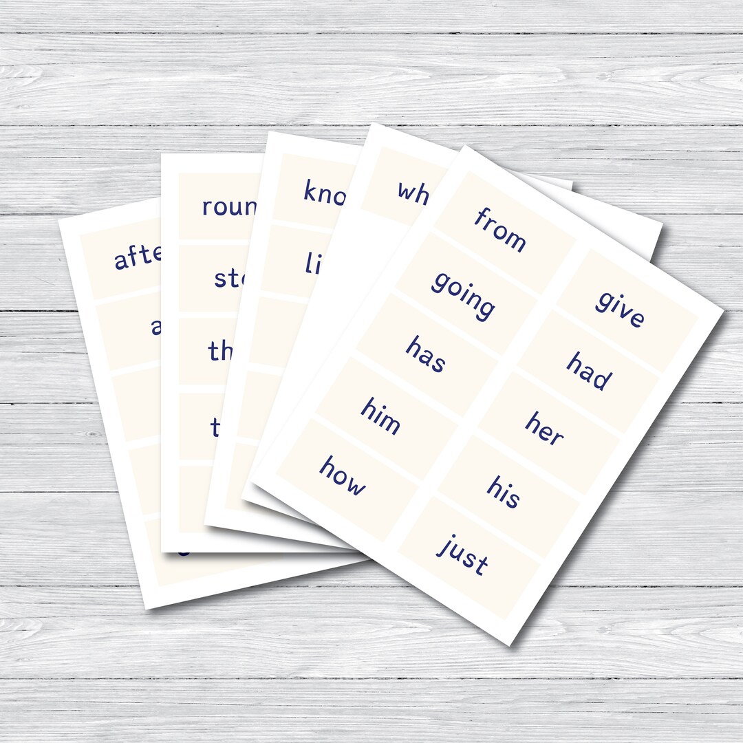 41 Printable Pre-primer Sight Word Dyslexia Flash Cards, Dyslexic Flash ...