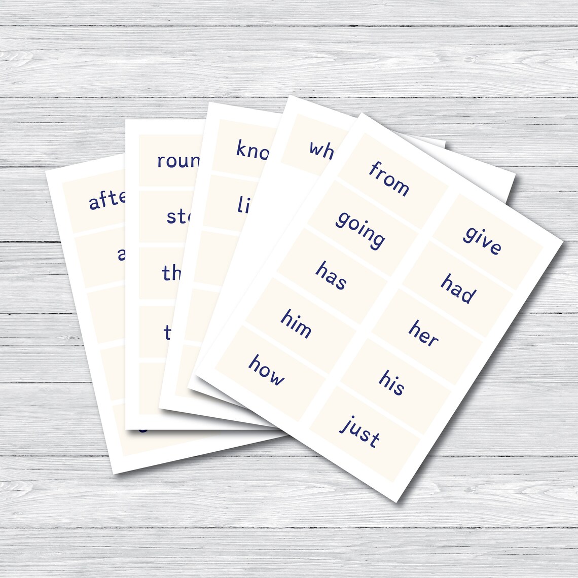 41 Printable Pre-primer Sight Word Dyslexia Flash Cards - Etsy
