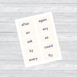 41 Printable Pre-primer Sight Word Dyslexia Flash Cards, Dyslexic Flash ...