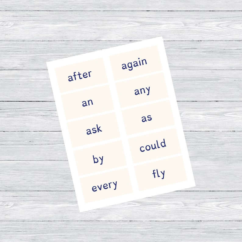 41 Printable Pre-primer Sight Word Dyslexia Flash Cards - Etsy