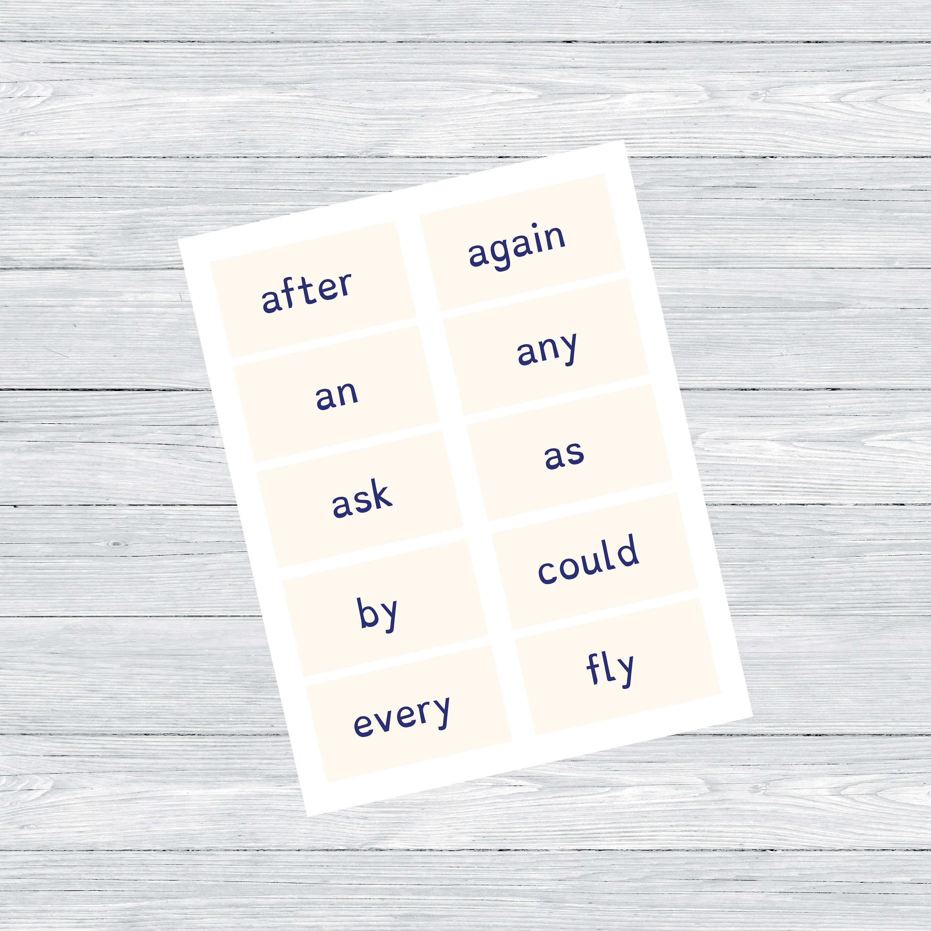 41 Printable Pre-primer Sight Word Dyslexia Flash Cards - Etsy