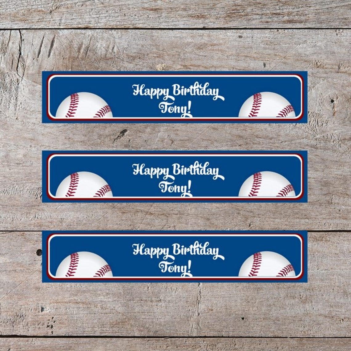 Editable Birthday Water Bottle Label Baseball Label Baseball - Etsy