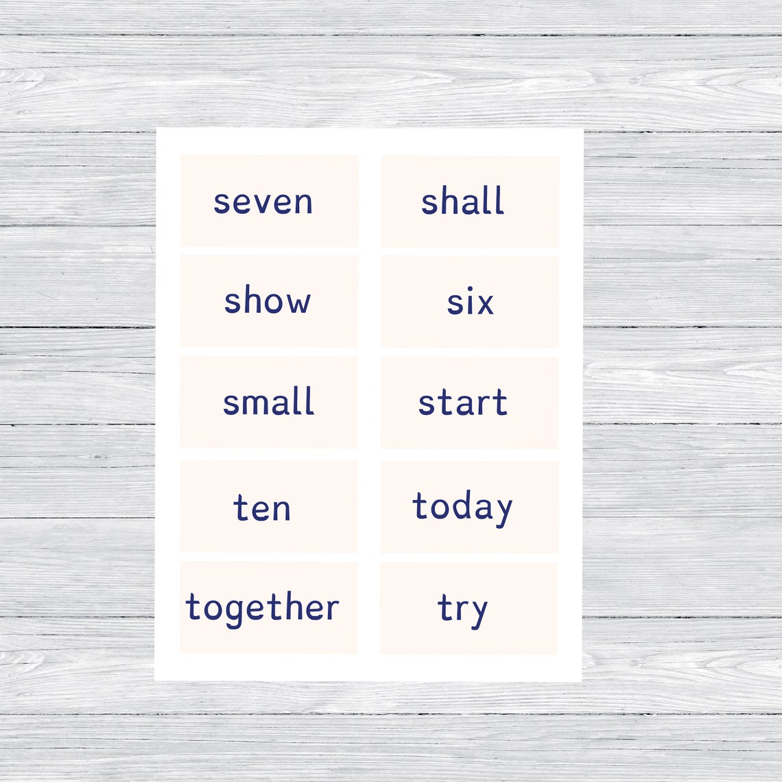 41 Printable Pre-primer Sight Word Dyslexia Flash Cards - Etsy