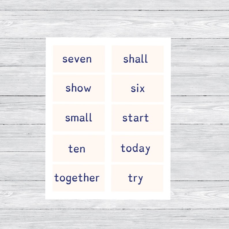 41 Printable Pre-primer Sight Word Dyslexia Flash Cards | Etsy