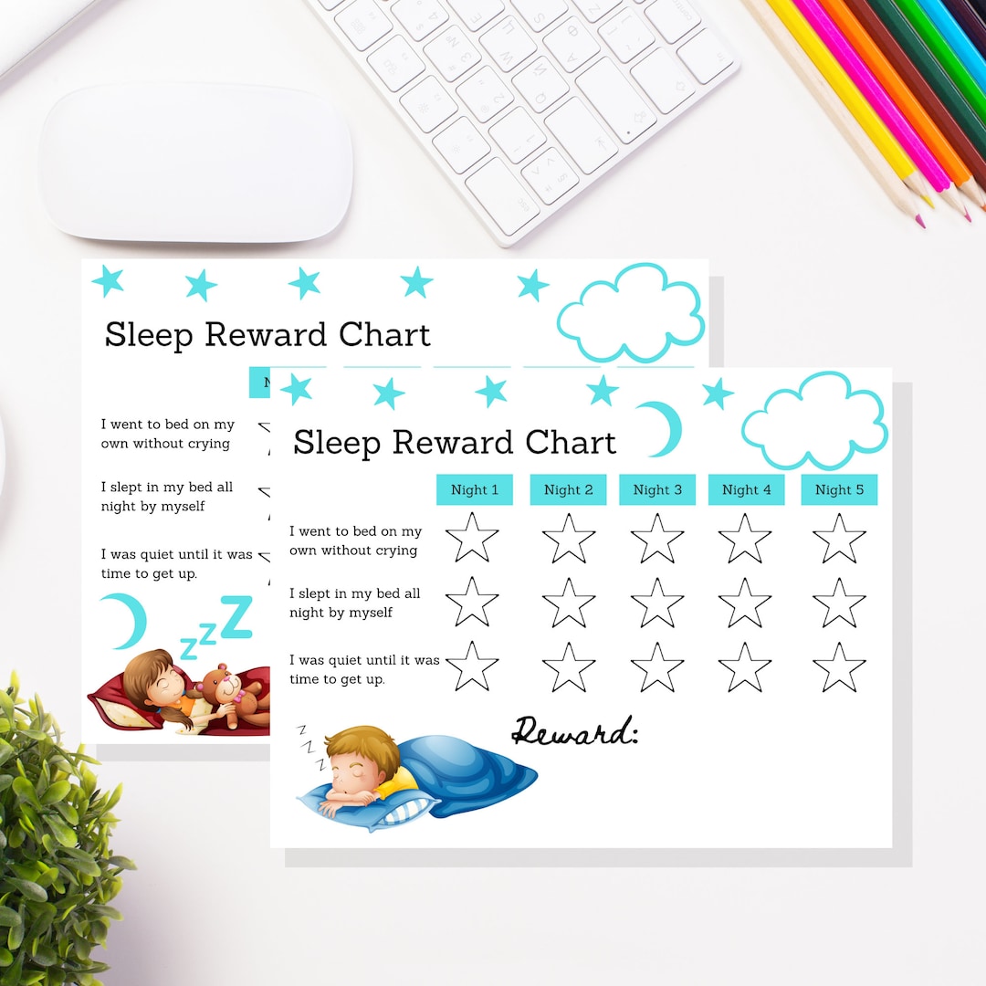 Childrens Sleep Reward Chart, Sleep Bedtime Print, Sleeping Chart ...