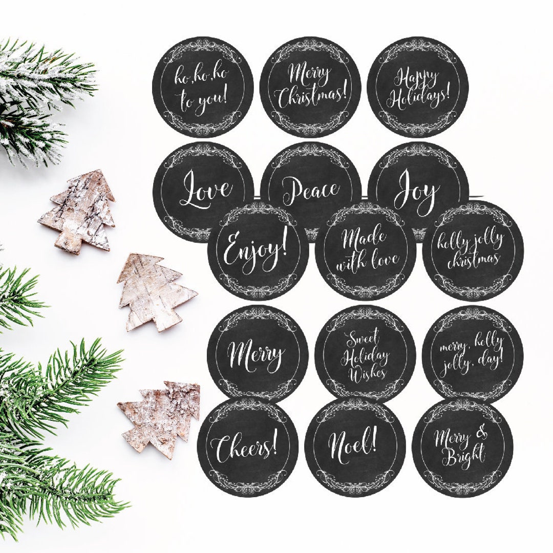 Printable Gift Tag, Edible Gift, Christmas Gift Tag, Chalkboard Style ...