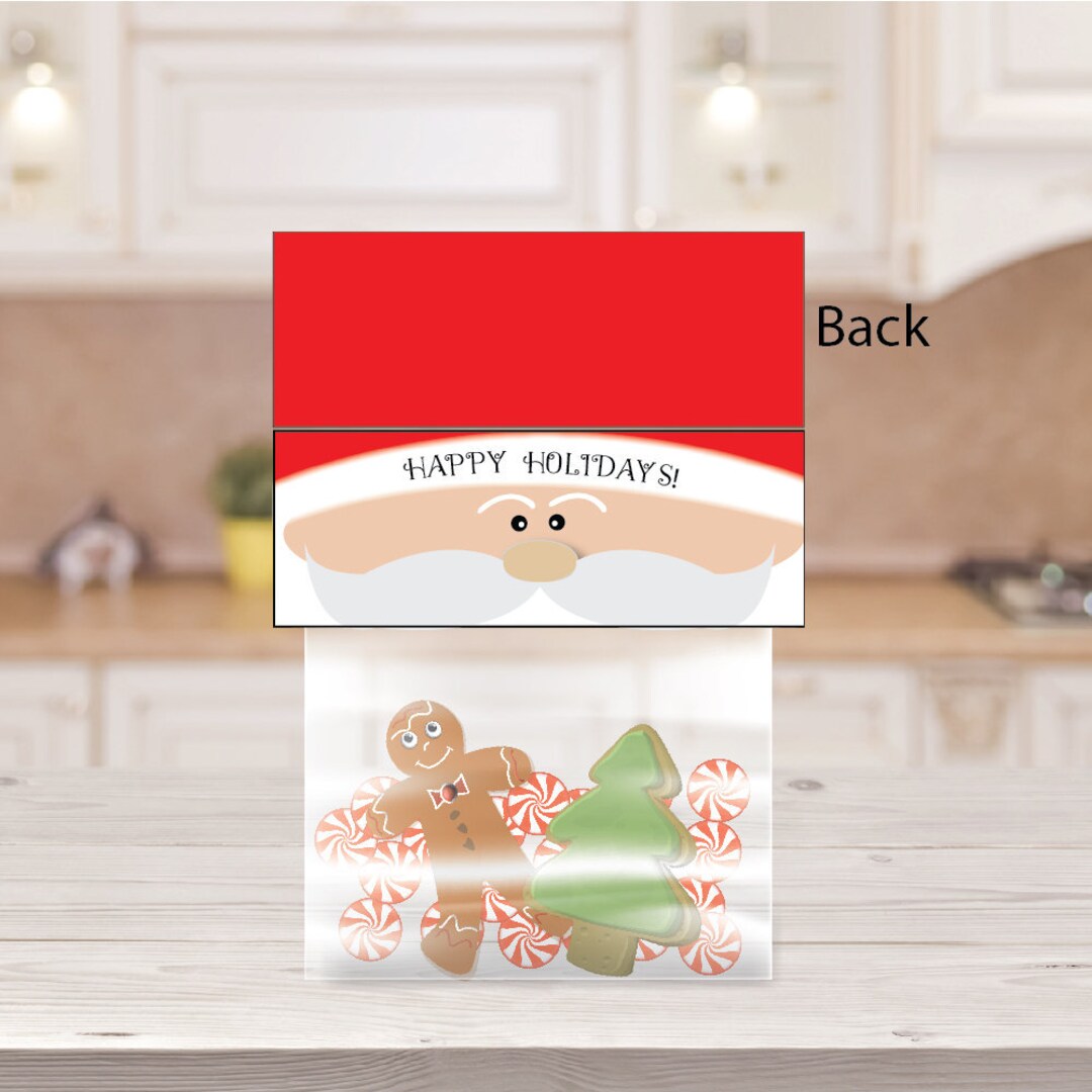 Printable Christmas Bag Topper, Santa Bag Topper, Christmas Treat Bag ...