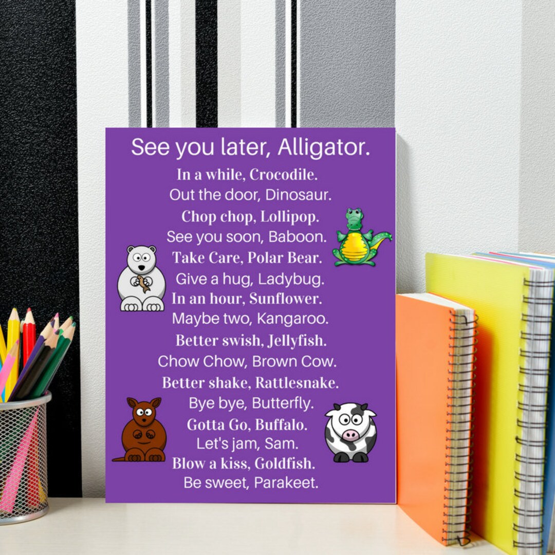 Purple Ways to Say Goodbye Printable, Printable Teacher Tool, See You ...