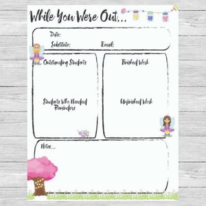 Substitute Teacher Printables, While You Were Out, Substitute Teacher ...
