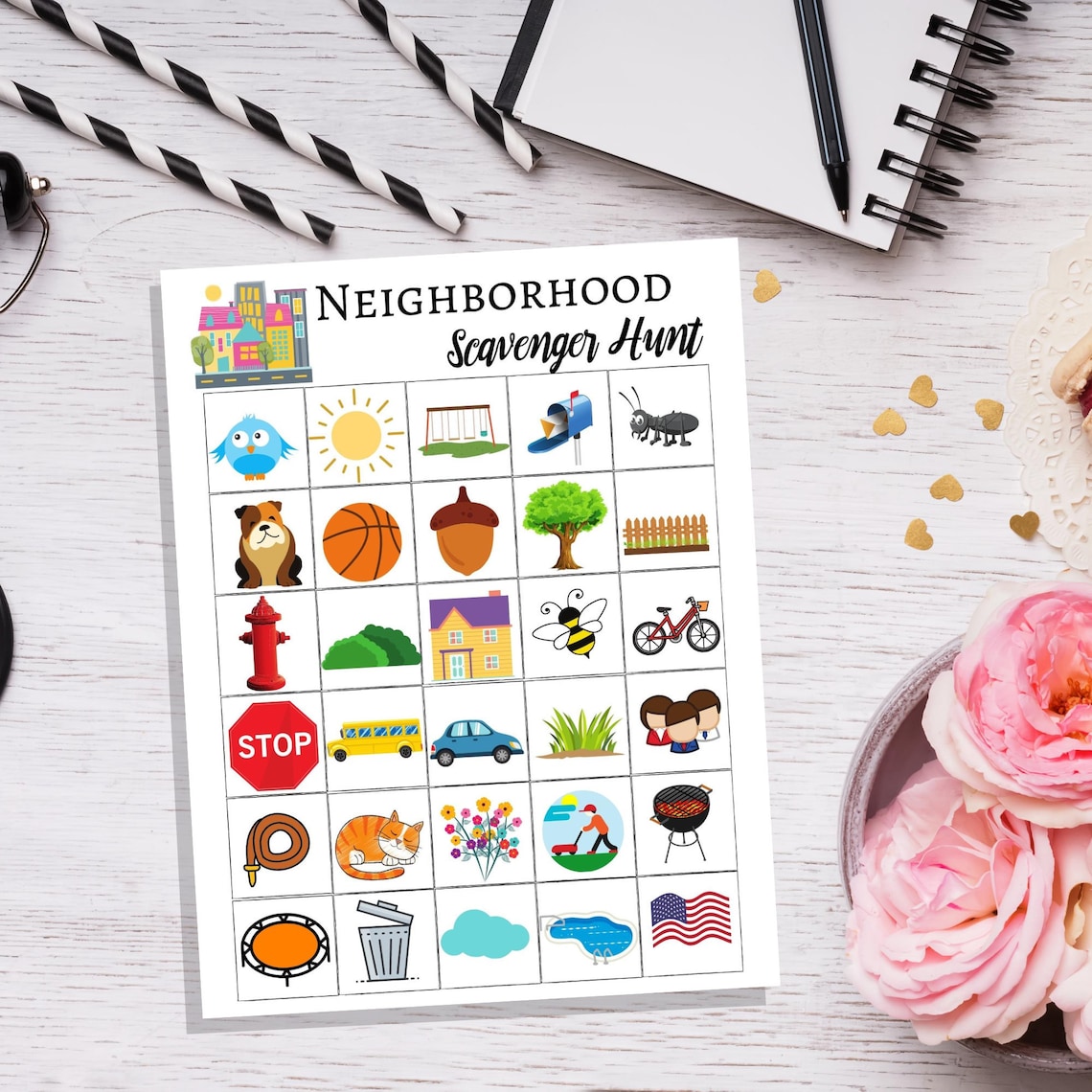 Printable Neighborhood Scavenger Hunt Game, Printable Neighborhood ...