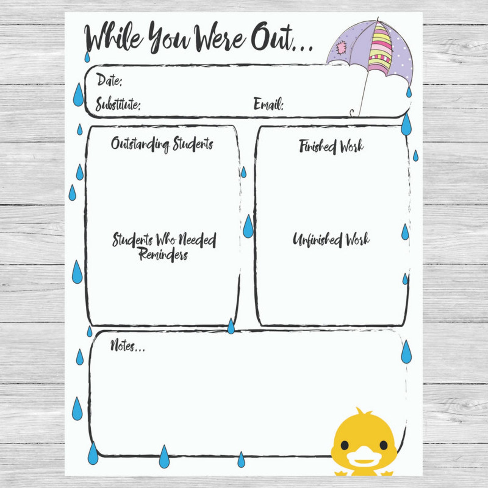 Substitute Teacher Substitute Teacher Printables Substitute | Etsy