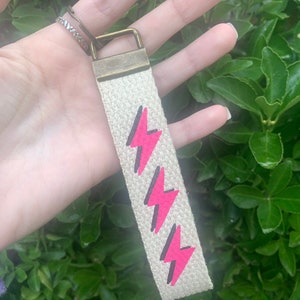 Lightning Bolt Custom Keychain Wristlet / Key Fob Keychain Lanyard ...