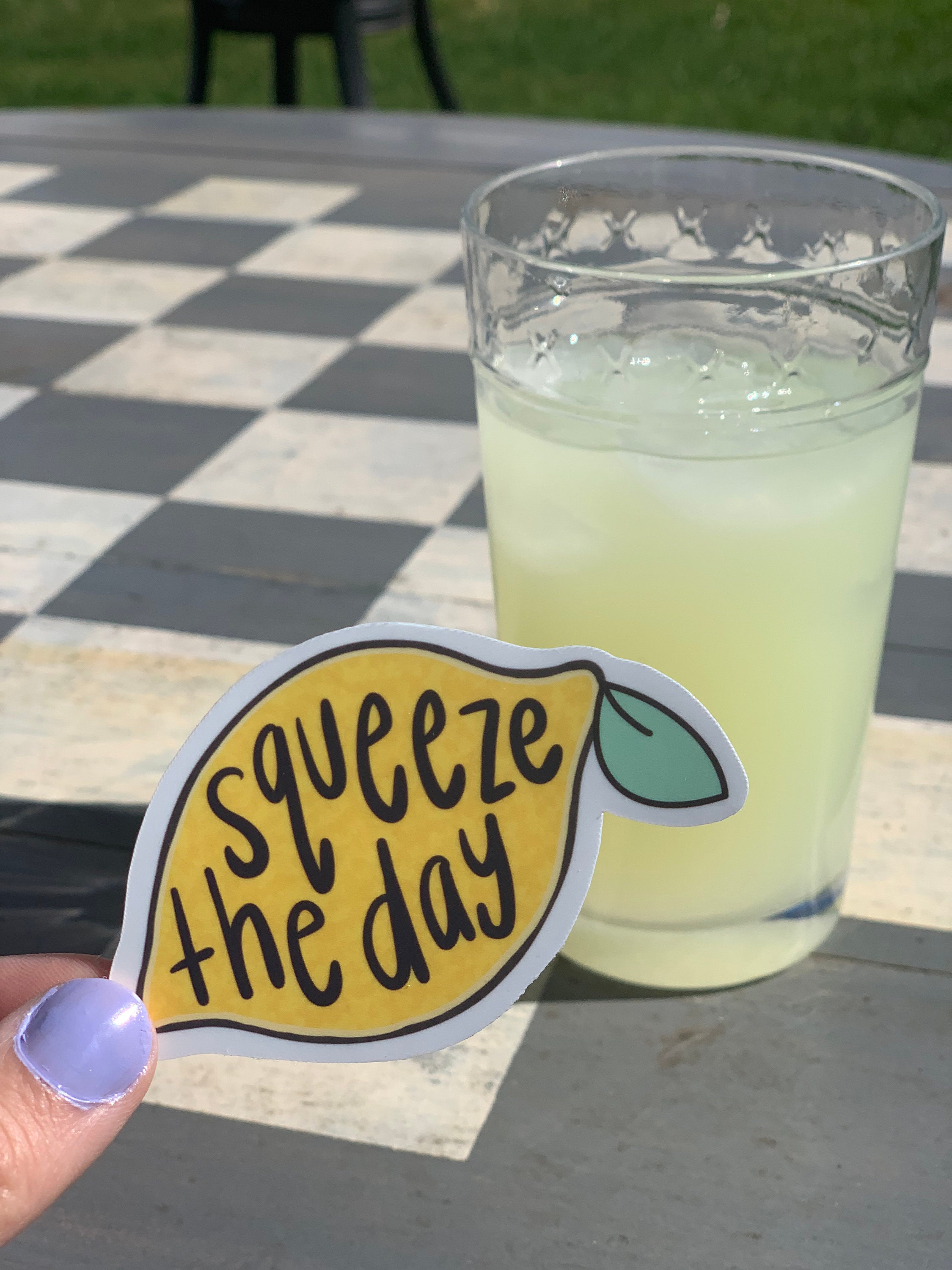 Squeeze the Day Lemon Sticker / Lemonade in Mason Jar Sticker | Etsy