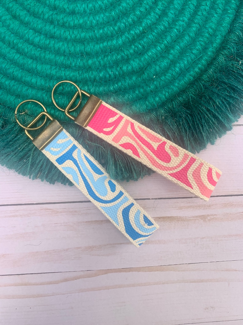 Swirl Spiral Custom Keychain Wristlet / Key Fob Keychain - Etsy