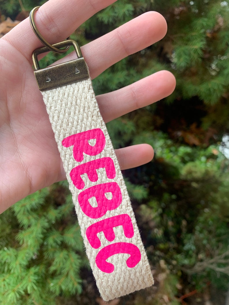 Custom Name Keychain Wristlet / Key Fob Wristlet / Cute - Etsy