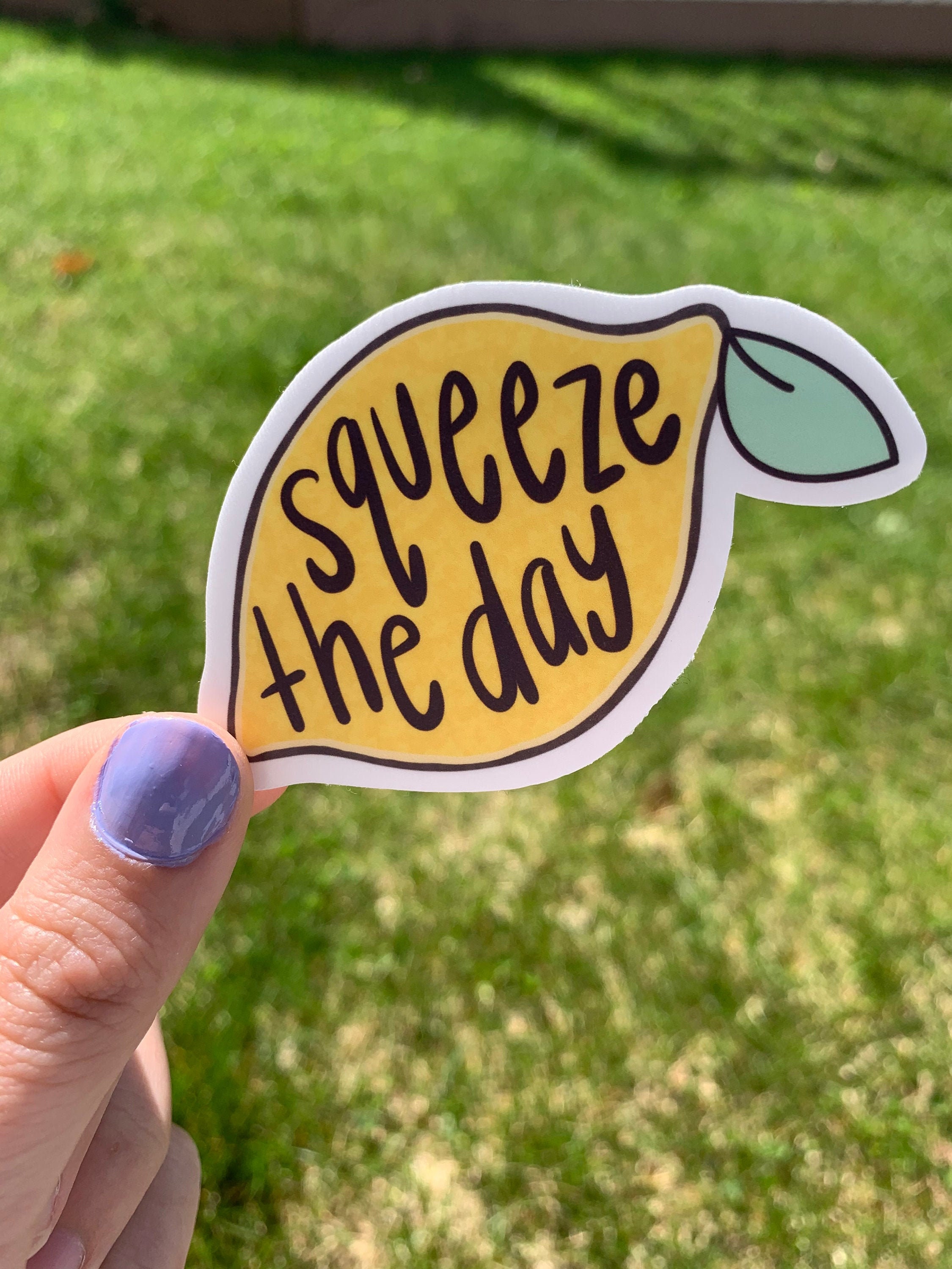 Squeeze the Day Lemon Sticker / Lemonade in Mason Jar Sticker | Etsy