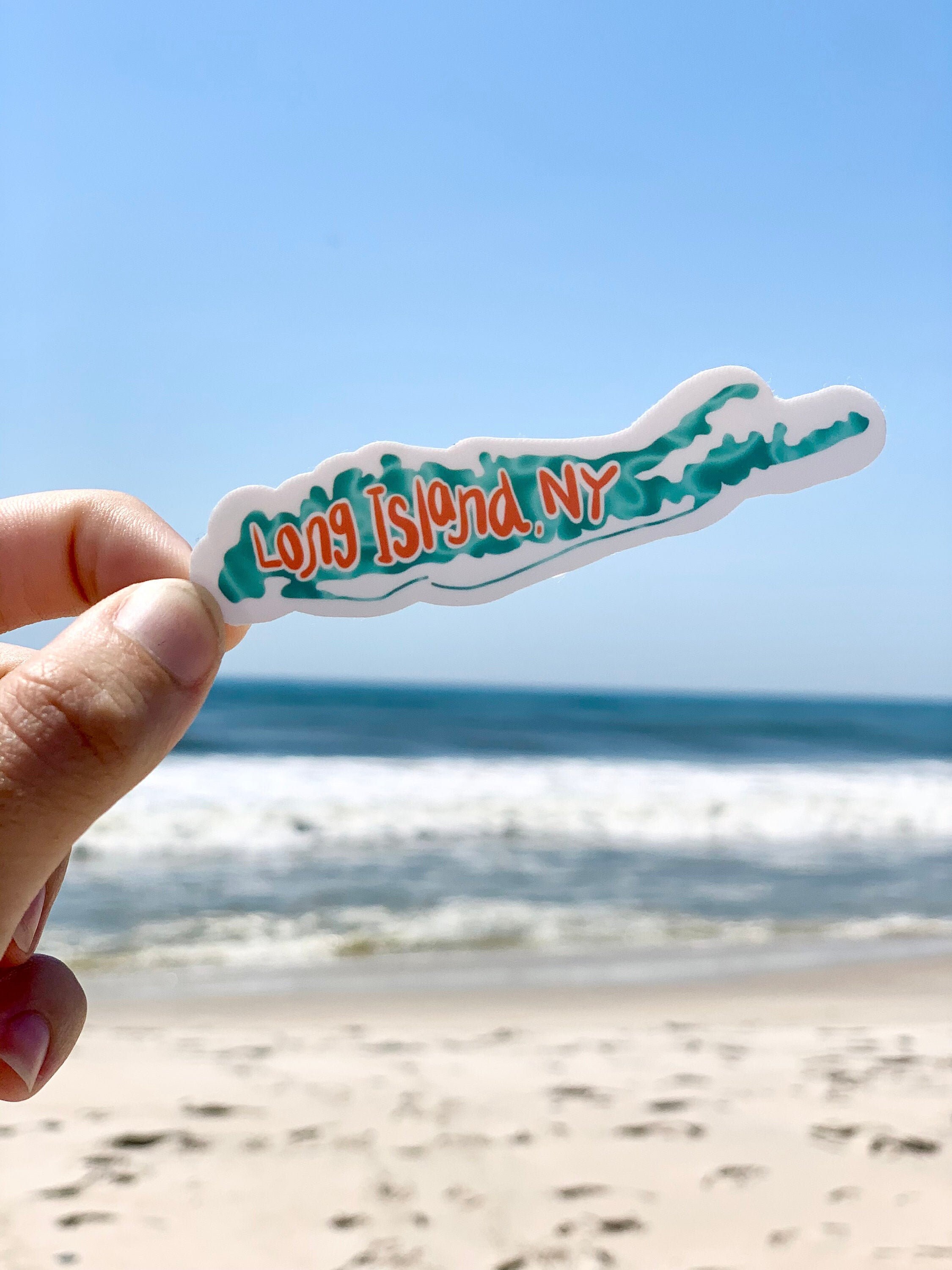 Long Island New York Sticker / LI NY Beach Laptop Sticker - Etsy